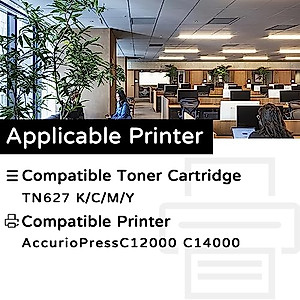 RIOMAN TN627 Toner Cartridge Compatible Replacement for Konica Minolta TN627 to Use with Bizhub C12000 C14000 Toner Printer Black