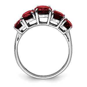 IceCarats 925 Sterling Silver Red Garnet Ring Gemstone Band Size 8