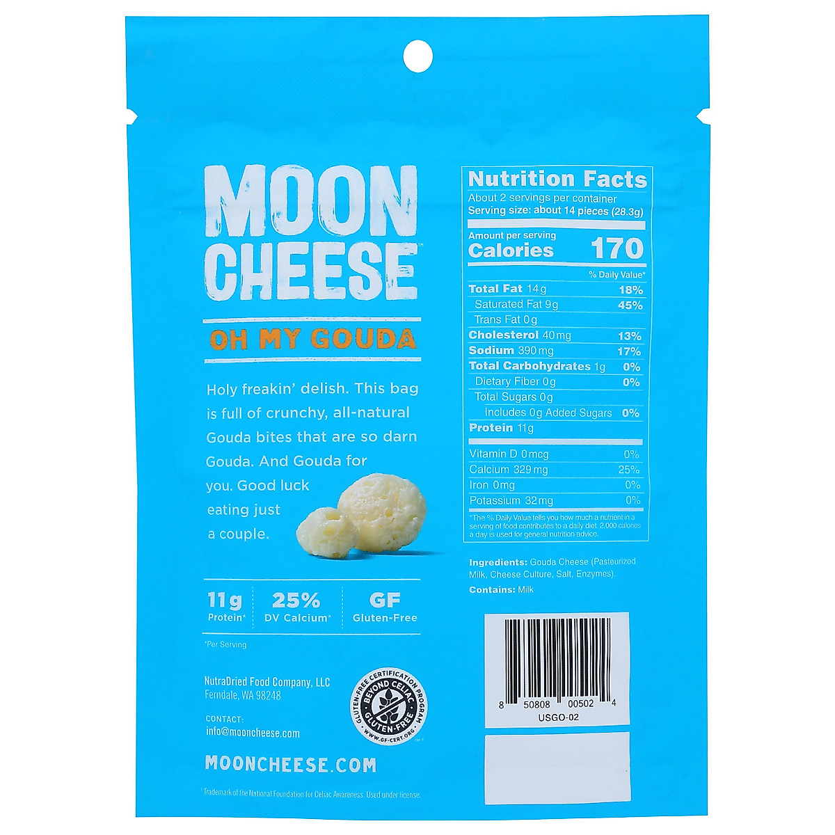 Moon Cheese - 100% Natural Cheese Snack - Gouda - 2 oz