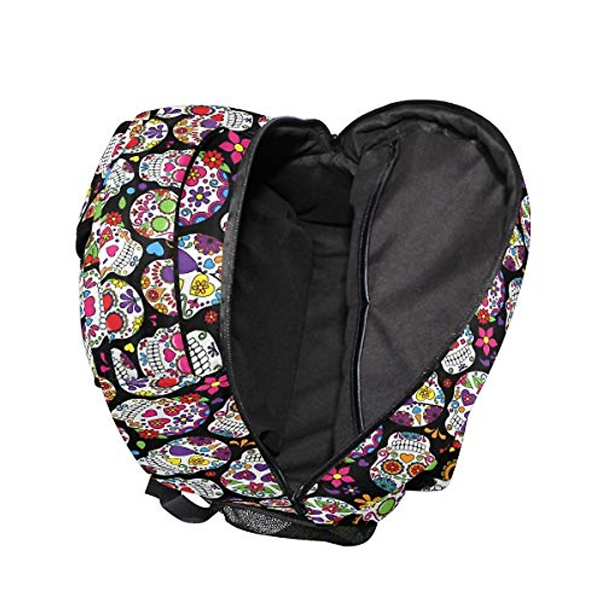 Aflyko Sugar Skulls School Bookbag Laptop Backpack Travel Hiking Daypack for teens 16 x 11.4 x 6.9 Inch