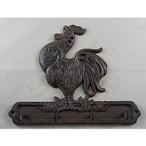 Cast Iron Crowing Rooster Key Rack