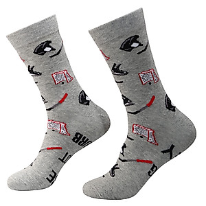 ZJXHPO Ice Hockey Crew Sock Please Do Not Disture I'm Watching Hockey Novelty Sock For Hockey Lover Player Coach Team (Disture Hockey)