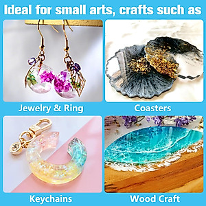 Teexpert Fast Curing Epoxy Resin: 16oz 4 Hours Demold 8 Hours Fast Curing Crystal Clear High Gloss Epoxy Resin Kit for Jewelry DIY Art Craft Casting