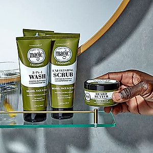 SoftSheen-Carson Magic Men's Grooming Facial Exfoliating Scrub, Softens, Smooths and Clarify, With Cocoa Butter and Cedarwood Oil for Beard, Skin and Scalp, 6.7 fluid ounces