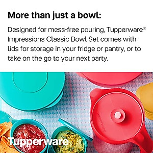 Tupperware Brand Impressions 6-Piece Classic Bowl Set (3 Bowls + 3 Lids) - Dishwasher Safe & BPA Free - Airtight, Leak-Proof Food Storage Containers for Fridge & Pantry