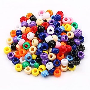 NHBT YU 6x9mm Big Hole Acrylic Beads Candy Color Round Loose Spacer Beads for Jewelry Making DIY Necklace Bracelet T719 (Item Diameter : 200pcs)