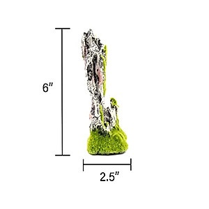 NW Wholesaler 6.75 Inch Fish Tank Mossy Rock Fish Tank Decoration - Fish Hideaway for Saltwater and Freshwater Aquarium Decor