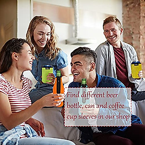 WK IEASON 16oz Standard Can Sleeves Insulators Sleeves Standard Can Covers 16OZ Neoprene Beer Bottle Sleeves Coolers Holder Non-slip Neoprene Can Coolier Sleeves 4PC Pack (16OZ, Black/Red/Yellow/Blue)