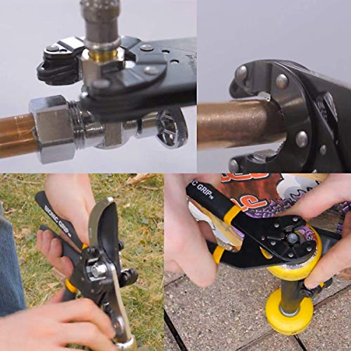 8" Bionic Grip Adjustable Wrench by LoggerHead Tools | 14 Wrenches in 1 | Serrated Jaws Grab Bolts & Pipes | Patented Design Multiplies Gripping Force | Great Gifts For Men, Dad, Gadgets For Men