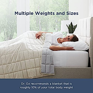 Dr. Oz Good Life Center Yourself Dual-Sided Weighted Blanket, 36"x48" 5 lb, Gray/Tan