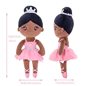 Gloveleya Ballet Dolls Baby Girl Gifts Plush African American Ballerina Doll Bronze 13"