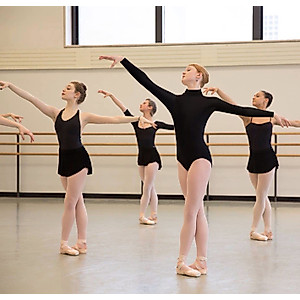 BAKPH Women's Dance Ballet Leotard Turtleneck Long Sleeve Leotard with Durable Snaps(7039-06-S)