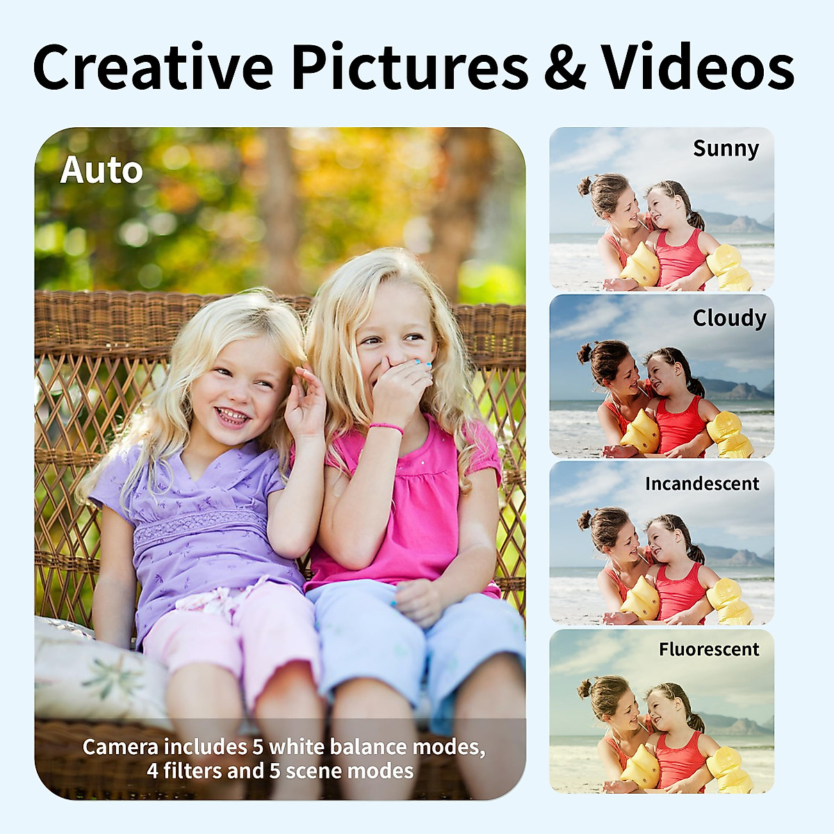 Digital Camera for Teens, FHD 4K 44MP Digital Camera with 64GB SD Card 16X Digital Zoom, Digital Camera Compact Point and Shoot Camera for Teens Boys Kids Camera Digital Black(Black)