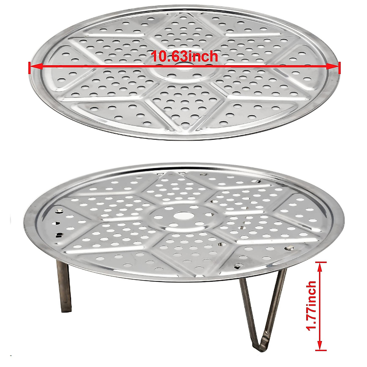 11” Pressure Cooker Canner Rack, Round Food Grade Stainless Steel Steamer Rack, Steaming Tray Stand, Cooking Toast Bread Salad, Compatible with Presto, All-American and More, Easy to clean, 2 Pack
