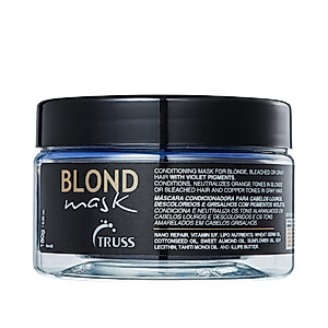 TRUSS Blond Mask - Hydrating Blonde Hair Mask + Purple Toner for Brassy Hair - Neutralizes Orange + Yellow Tones on Blonde, Bleached + Gray Hair - (6.35 oz)