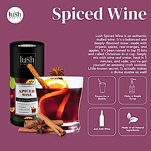 Lush Wine Mix, Holiday Spiced Wine, Makes 8+ Drinks, Organic Cocktail Mixers, Mocktails Non-Alcoholic Drinks, Mulled Apple Cider, Traditional Mulling Spices, Instant, Gluhwein, Sachet Bag - 1 Pack