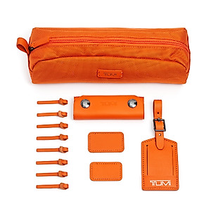 TUMI - Accents Kit - Includes 2 Leather Monogram Patches, 1 Leather Luggage Handle Wrap, 1 Luggage Tag & 8 Leather Zipper Pulls - Sunrise