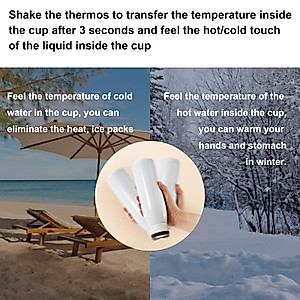 14 oz Travel Coffee Tumbler with Lid, Stainless Steel Double Walled and Vacuum Insulated Tumblers,Coffee Thermos Watter Bottle for Gift, Shake the Travel Coffe Mugto Get the Walls Cold/Hot(White)