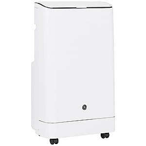 GE 14,000 BTU Portable Air Conditioner for Medium Rooms up to 550 sq ft. (9,850 BTU SACC), 3-in-1 with Dehumidify, Fan, and Auto Evaporation, Included Window Installation Kit