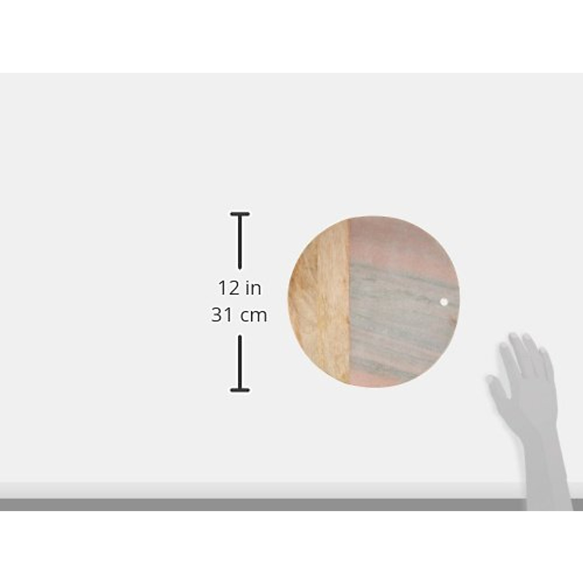 Creative Co-Op Pink/Grey Marble & Mango Wood Round Cheese Board