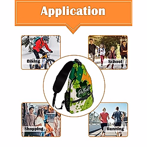 Prime Leader Sling Bag Crossbody Sling Backpack St. Patrick'S Day Clover Waterproof Chest Bag Daypack Shoulder Bag for Hiking Walking Travel