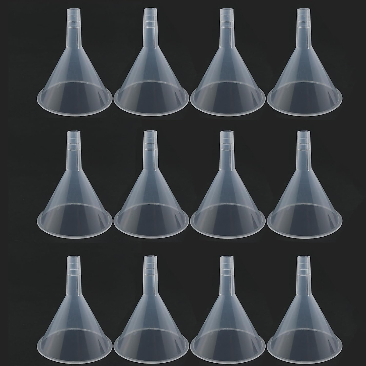 Heyous 12PCS Plastic Transparent Filter Funnel 60MM Diameter for Science Lab Water Bottle Filling Liquid Transfer