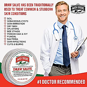 Drawing Salve Ointment 1oz, ingrown Hair Treatment, Boil & Cyst, Splinter Remover, Bug and Spider Bites, bee Sting, Mosquito bite Itch Relief, Poison Ivy, by Owell Naturals