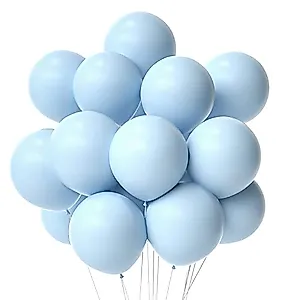 Baby Blue Balloons Light Blue Balloons 12 Inch 50 Pcs Pastel Blue Baby Balloons For Baby Shower Happy Birthday Gender Reveal Balloons
