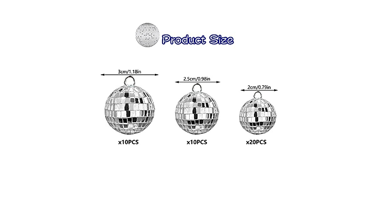 40 Pcs Mini Disco Balls for 70s Party Decor