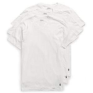 POLO RALPH LAUREN Men's Classic Stretch Crew Tee Big & Tall, White/Cruise Navy, 3X
