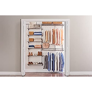 Rubbermaid Configurations Deluxe Custom Closet Kit, 3-6 Ft. Adjustable Metal Wire Shelving, Titanium Finish, Expandable Organization System, Hardware Included, for Home Closet/Pantry/Laundry/Mudroom