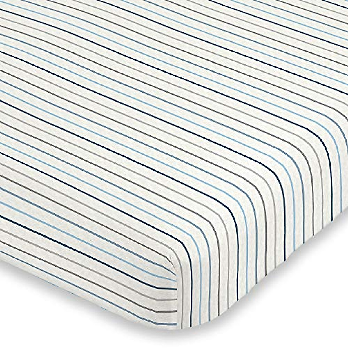 Carter's Heather Multi Colored Stripe Super Soft Fitted Crib Sheet