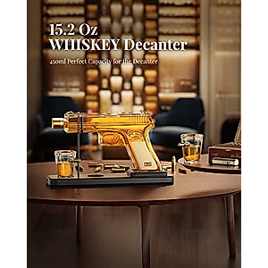 Gifts for Men Dad, Kollea 15.2 Oz Whiskey Decanter Set with 2.0 Oz Glasses, Unique Anniversary Birthday Gift Ideas for Him Husband Grandpa, Cool Tequila Liquor Dispenser for Home Bar