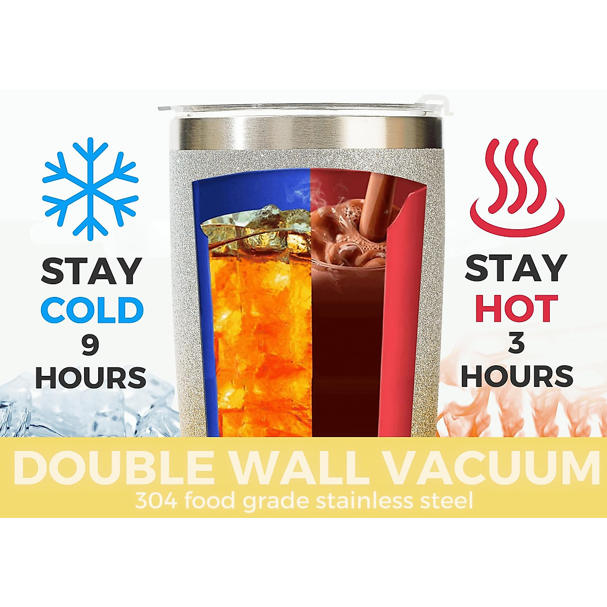 Onebttl Administrative Professional Day Gifts for Administrative Assistant, Secretary, 20 oz Stainless Steel Tumbler for Women - Thank You - Silver Golden Gradient Glitter