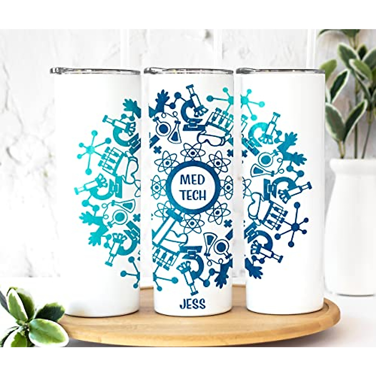 AVITO 20 oz Personalized Lab Tech Personalized Tumbler, Gift, Personalized Lab Tech Tumbler, Laboratory Technician Gift, Microscope, Med Tech, Stainless Steel, Vacuum Insulated