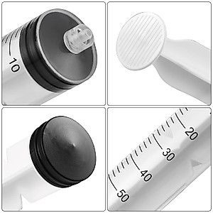 5 Pack 60ml Syringes luer Lock with Caps, Plastic Syringe for Scientific Labs and Liquid Dispensing Metric Multiple Uses