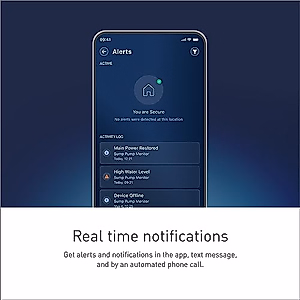 Moen Moen Smart Sump Pump Monitor, Wi-Fi Connectable Water Alarm Sensor for Basement Sump Pump, S2000ESUSA
