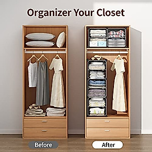 MAGINELS 3-Cube Storage Organizer, Stackable Cubby Shelf, Easy Assemble, Closet Organizers with Doors, Clothing Storage for Bedroom,Livingroom,Black