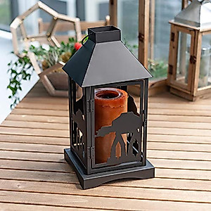 Star Wars Black Stamped Lantern | Imperial at-at Walker | 14 Inches Tall