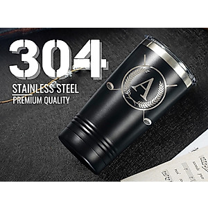 Onebttl Golf Gifts for Men with Initial for Golfer & Golf Lovers, 20oz Travel Mug with Golf Design, Perfect Gifts for Men, Birthday, Christmas - A