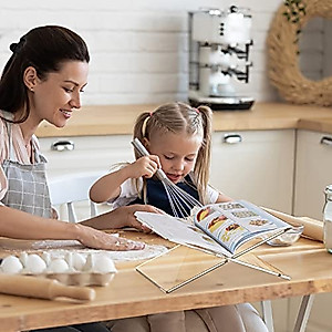 Acrylic Book Stand, Clear Book Holder for Display, Sturdy Open Book Stand for Desk, Kitchen Counter Reading Stand Book Holder for Textbook, Cookbook, Magazine, Recipe