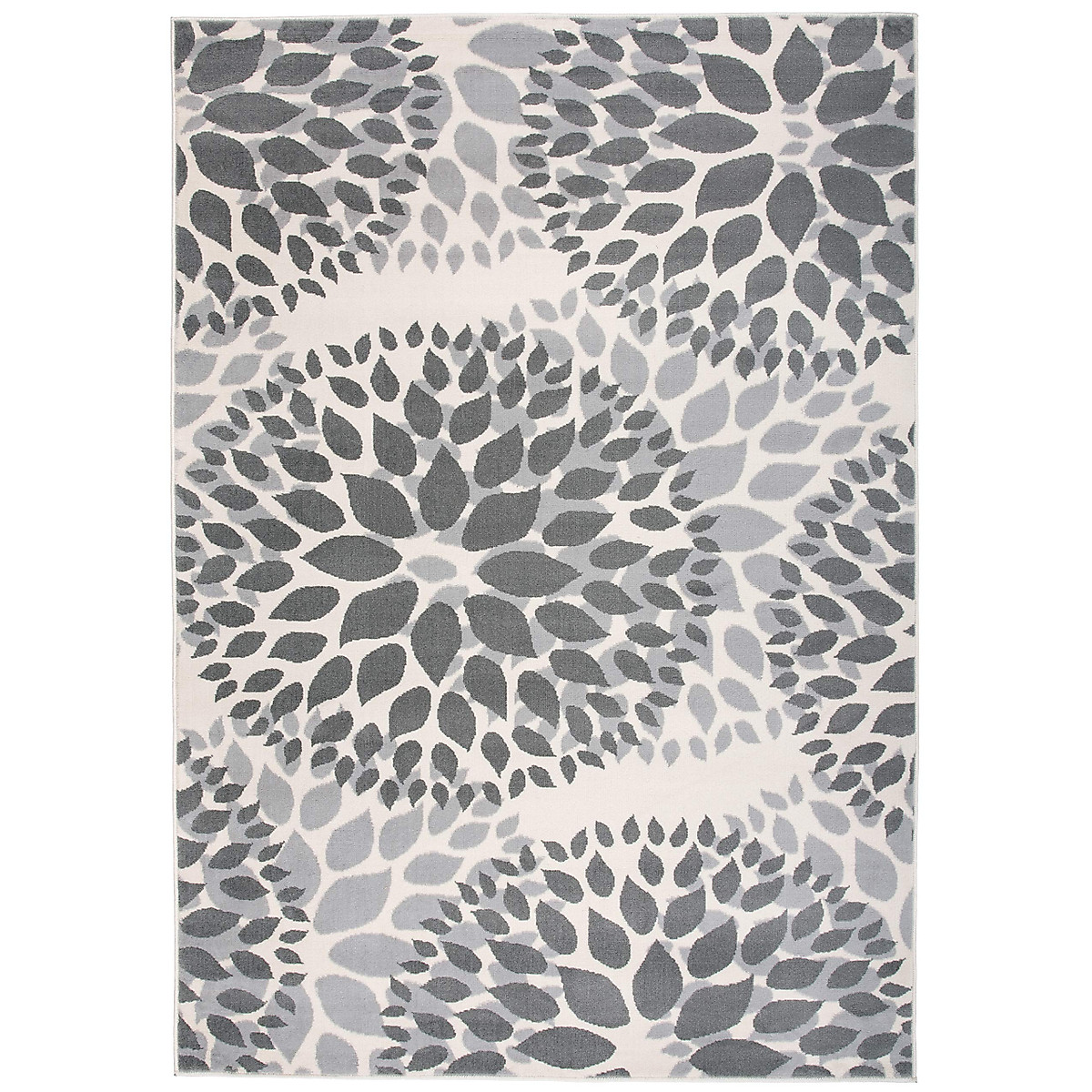 Rugshop Modern Floral Circles Design for Living Room,Bedroom,Home office,Kitchen Non Shedding Area Rug 6' 6" x 9' Gray