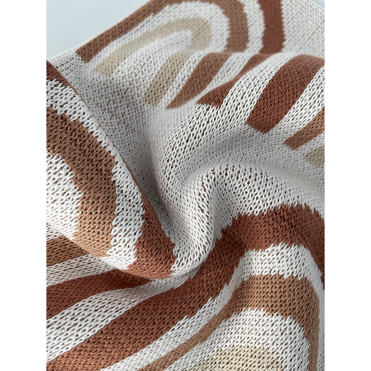 COCOAbi Baby Blanket in Retro Rainbow | 100% Cotton Knit | Naturally Soft for Babies | Boho Colors & Pattern | Gentle Cotton Blanket | Eco-Friendly Material | Beautiful Baby Gift | 32” x 38”