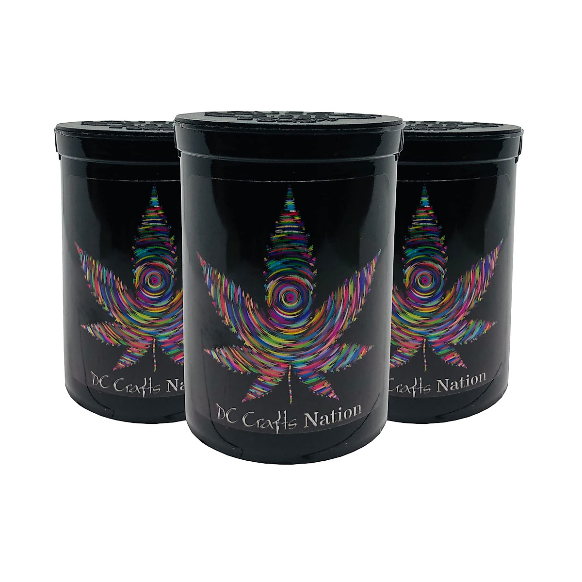 DC Crafts Nation Pop Top 30 Dram Smell Proof Fresh Kettle Herbal Storage Container 3 Count - Swirl Leaf