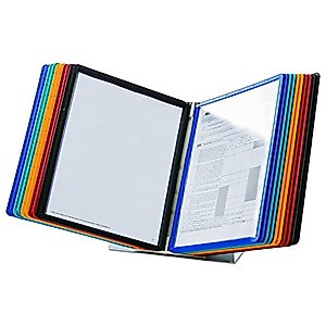 DURABLE VARIO 20-Panel Desktop Reference System, Assorted Color Borders (536100) , Black