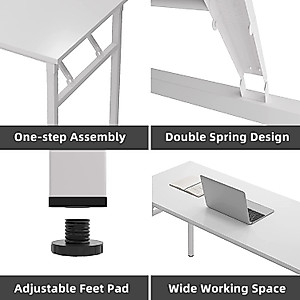 Need L Shaped Desk Computer Desk, Foldable L Desk Corner Desk L Shape Computer Desk Work Desk Home Office Workstation, White