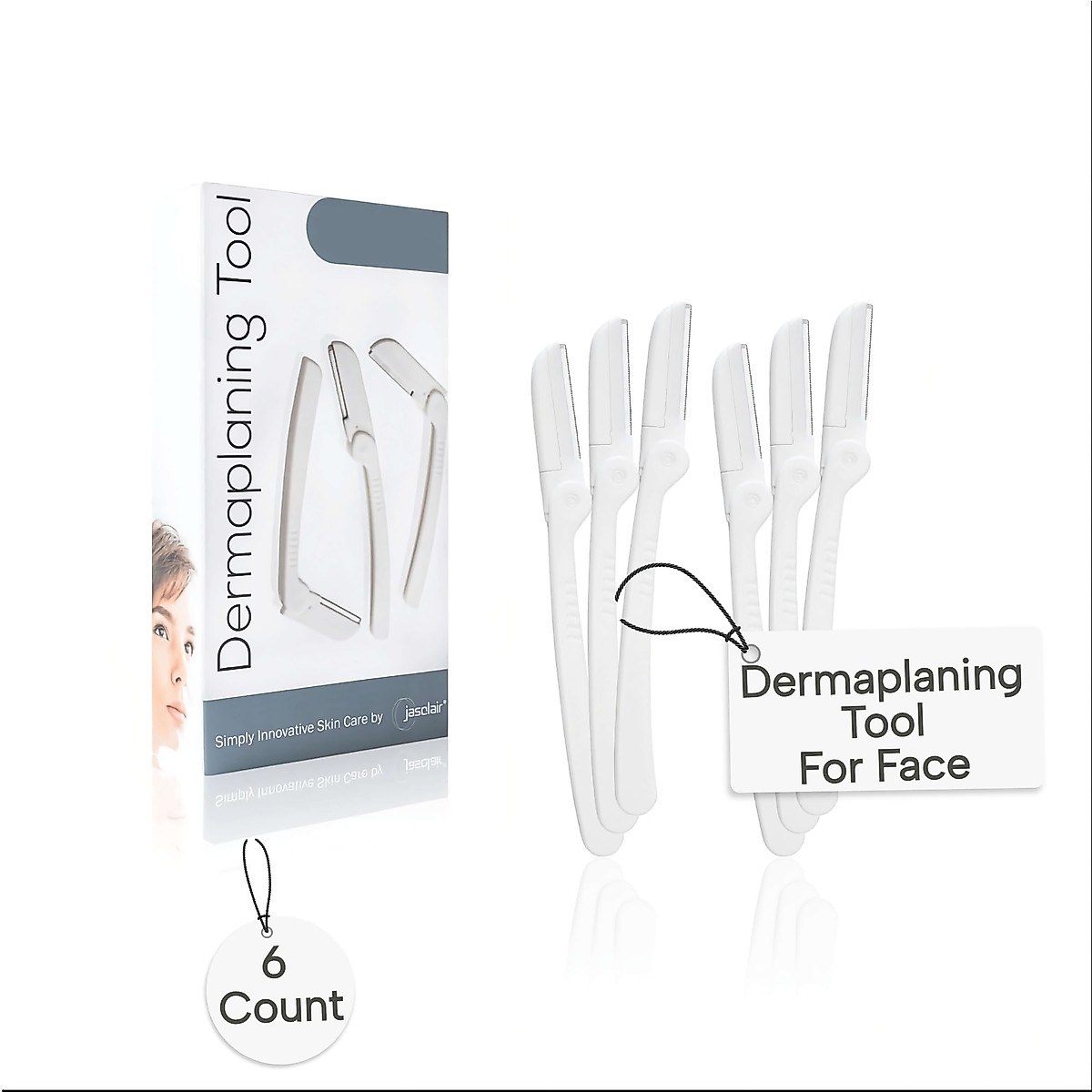 Dermaplaning Tool (6 Count) – Easy to Use Dermaplane Razor For Face – Facial Hair Removal for Women - Blade for Eyebrows and Peach Fuzz – Face Shavers for Women Help Exfoliate and Smooth the Skin