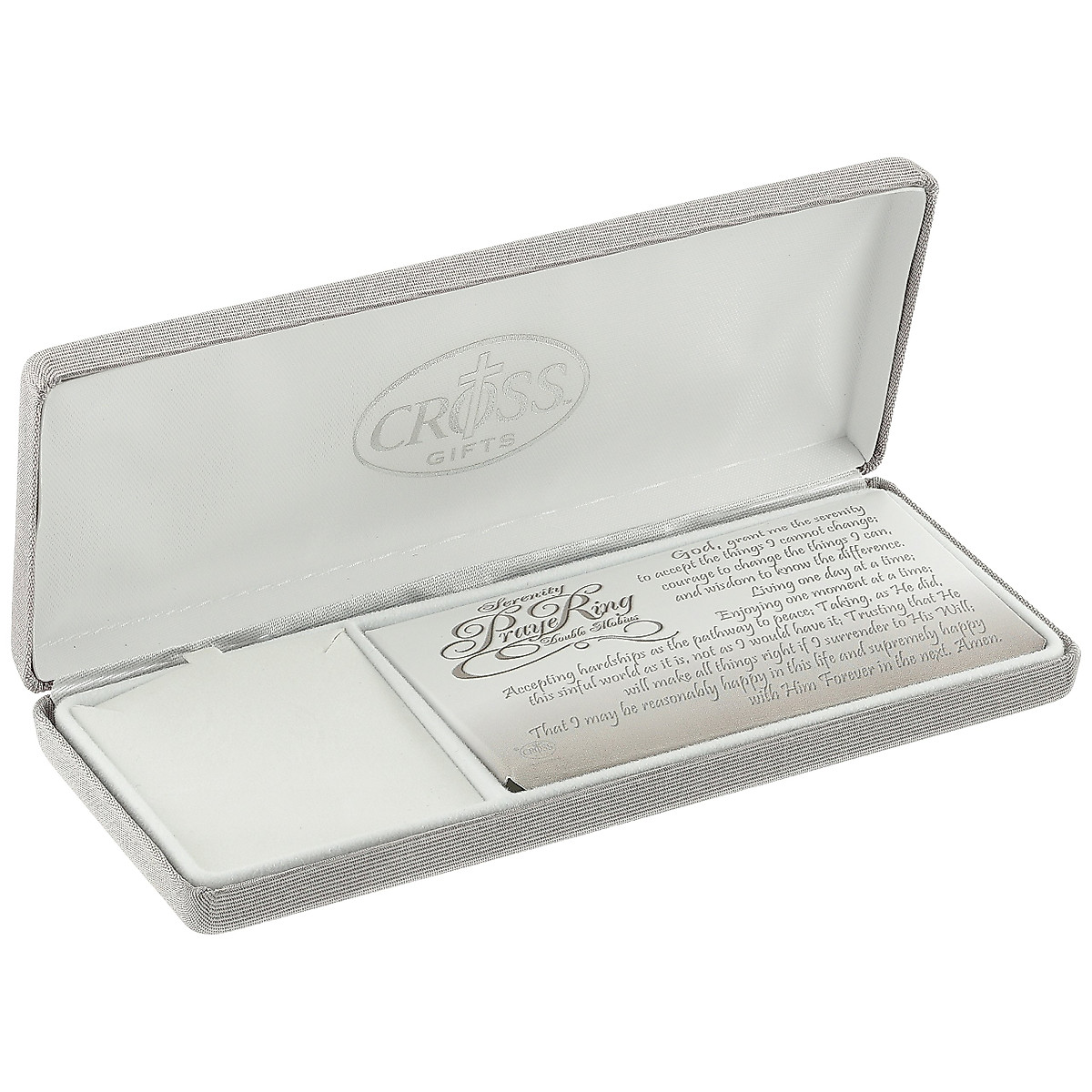 Dicksons The Serenity Prayer Double Mobius Ring Silver Plated Pendant Necklace - 18 inch Chain