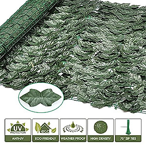 GUANGLU Artificial Leaf Screening, Ivy Leaf Screening, Artificial Hedge Fence and Faux Ivy Vine Leaf Decoration for Outdoor Decor, Garden