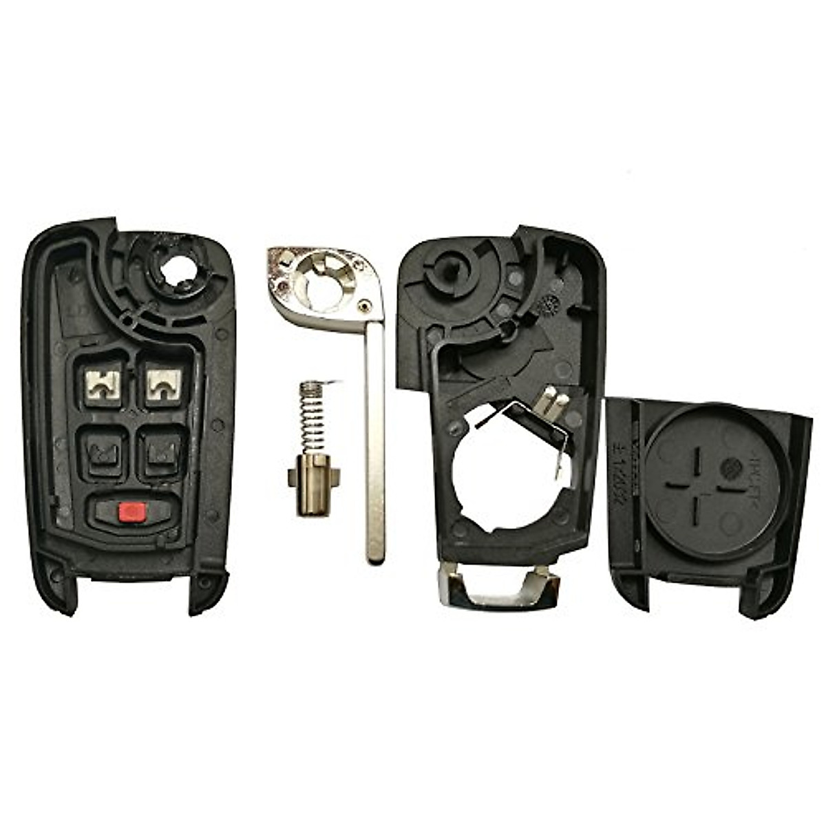 Key Fob Case Shell Fit for Chevrolet Chevy Equinox Sonic GMC Terrain 3 Buttons Replacement Flip Folding Smart Car Key Fob Cover with Uncut Blade Blank (3 Buttons Flip Key Shell)